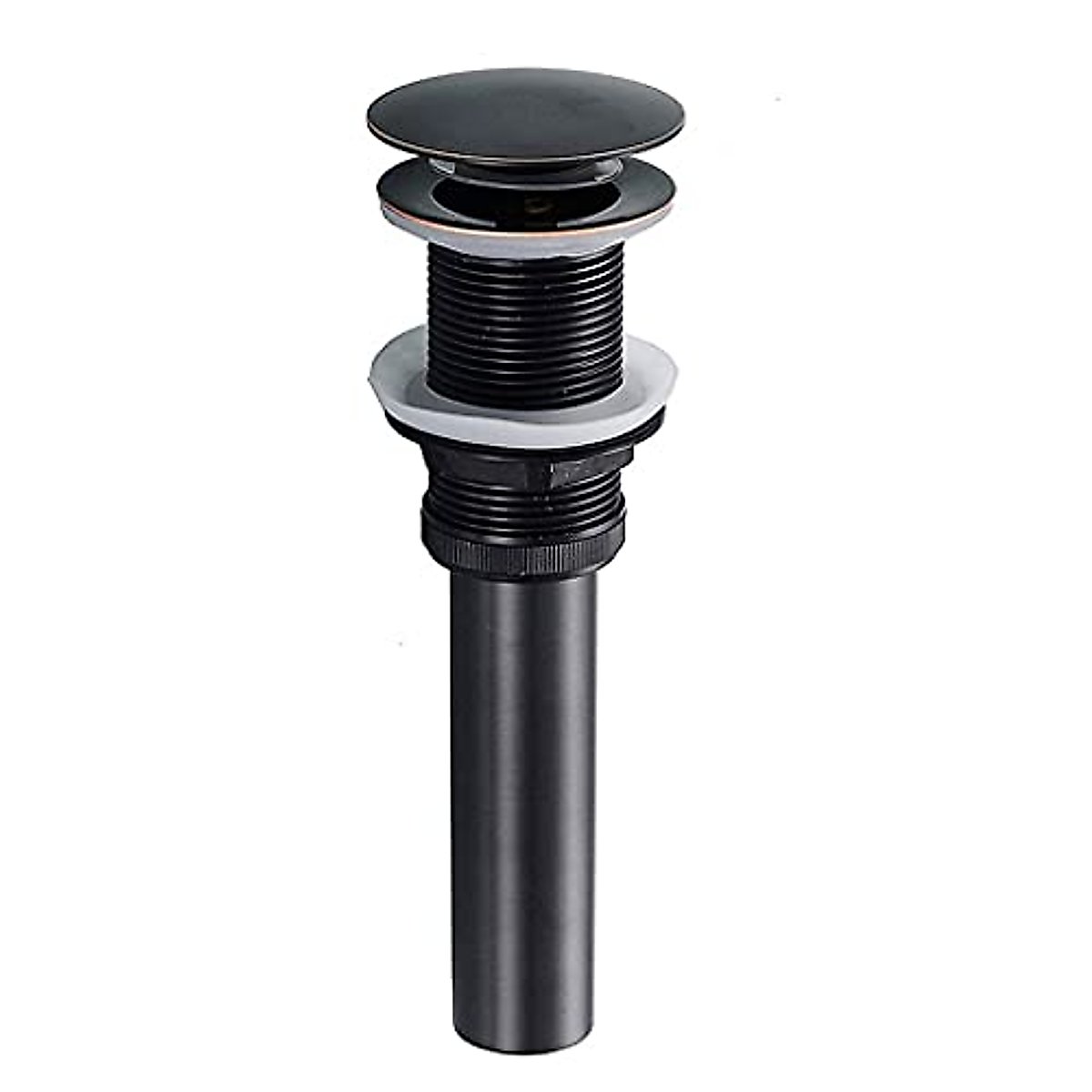 LMMDDP Brass Round Bottle P Trap with up Drain, Basin Waste Trap Drain Tube Kit Adjustable Height (Black) (Size : Pop-up no overflow)