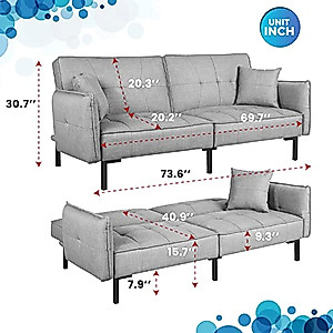 BestMassage Futon Sofa Bed Couch Bed Sleeper Sofa Folding Sofa Small Sofa Convertible Sofa for Living Room and Home Office Furniture