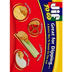 Jif To Go Creamy Peanut Butter, 8- 1.5 Ounce Cups, Smooth and Creamy Texture, Snack Size Packs