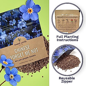 Chinese Forget Me Not Wildflower Seeds - Bulk 1 Ounce Packet - Over 5,500 Open Pollinated Seeds - Blue Cynoglossum amabile