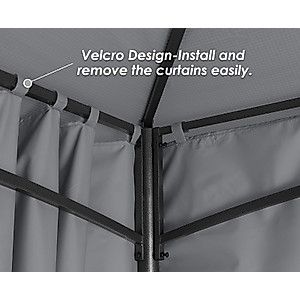 ABCCANOPY 8x8 Outdoor Gazebo - Patio Screened Gazebo with Curtains and Windows for Deck, Lawn and Backyard (Gray)