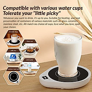 Mug Warmer, Upgrade Coffee Warmer & Cup Warmer for Desk with 3 Temperature Settings, More Hot Coffee Mug Warmer with Timer & 4H Auto Shut Off for Keep Best Flavor for Cocoa, Tea, Water, Milk