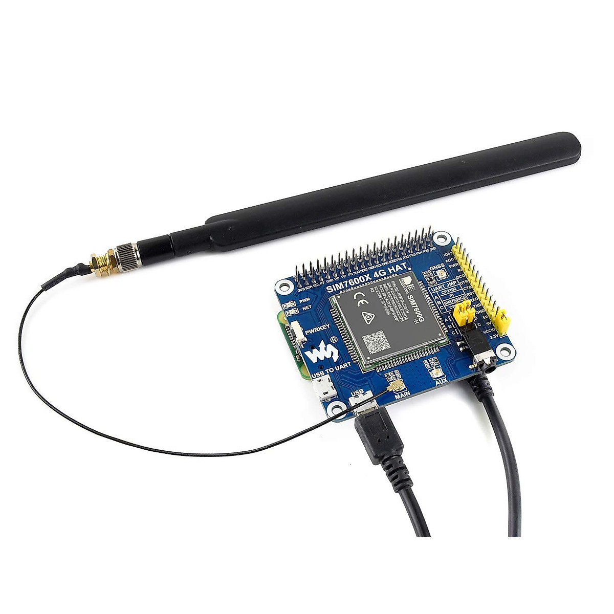TOP1 SIM7600G-H 4G HAT for Raspberry Pi, LTE Cat-4 4G/3G/2G Communication GNSS Positioning Global Band. Supports Raspberry Pi Series Boards and Jetson Nano