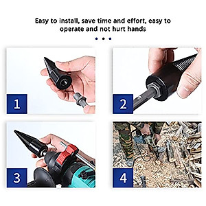Babody 6pcs Removable Firewood Log Splitter Drill Bit,Firewood Log Splitter,Wood Splitter Drill Bits,Heavy Duty Drill Screw Cone Driver Fire Wood Log Splitter for Hand Drill Stick