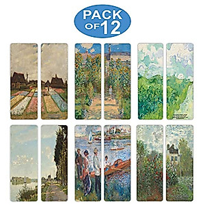 Creanoso Classical Wall Art Series 5 Bookmarks (12-Pack) – Famous Art Piece Essential Bookmarker Collections - Great Stocking Stuffers Gift Collection for Men, Women, Teens, Artists, Painters