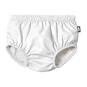 Made in USA Baby Girls and Boys Swim Diaper Cover Reusable Leakproof for Swimming Pool Lessons Beach, White, 12-18 Months