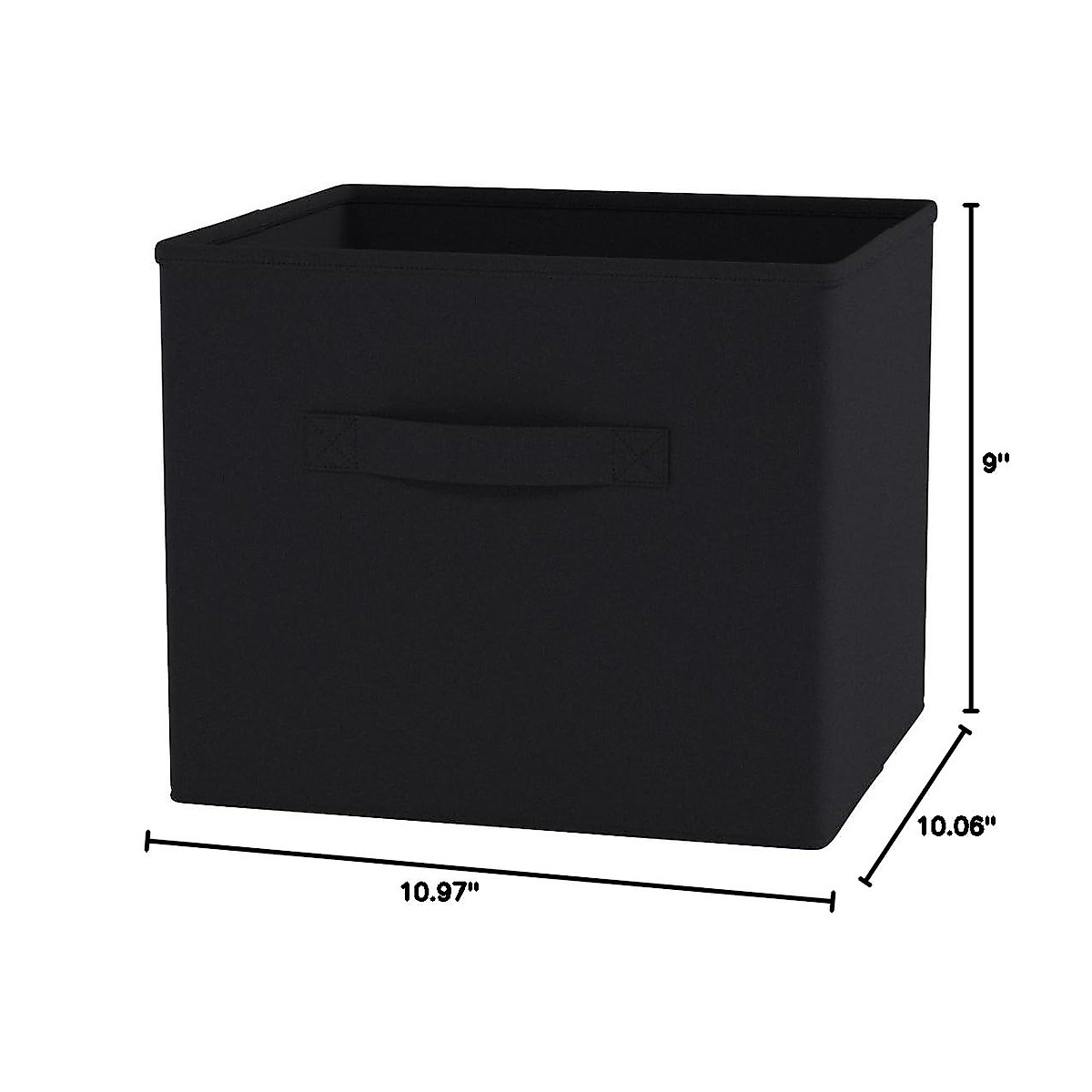 Winsome Capri Set Of 6 Foldable Black Fabric Baskets, 6 small,