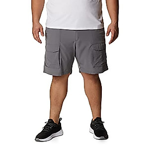 Columbia Men’s Permit III Shorts, Sun Protection, City Grey, Large