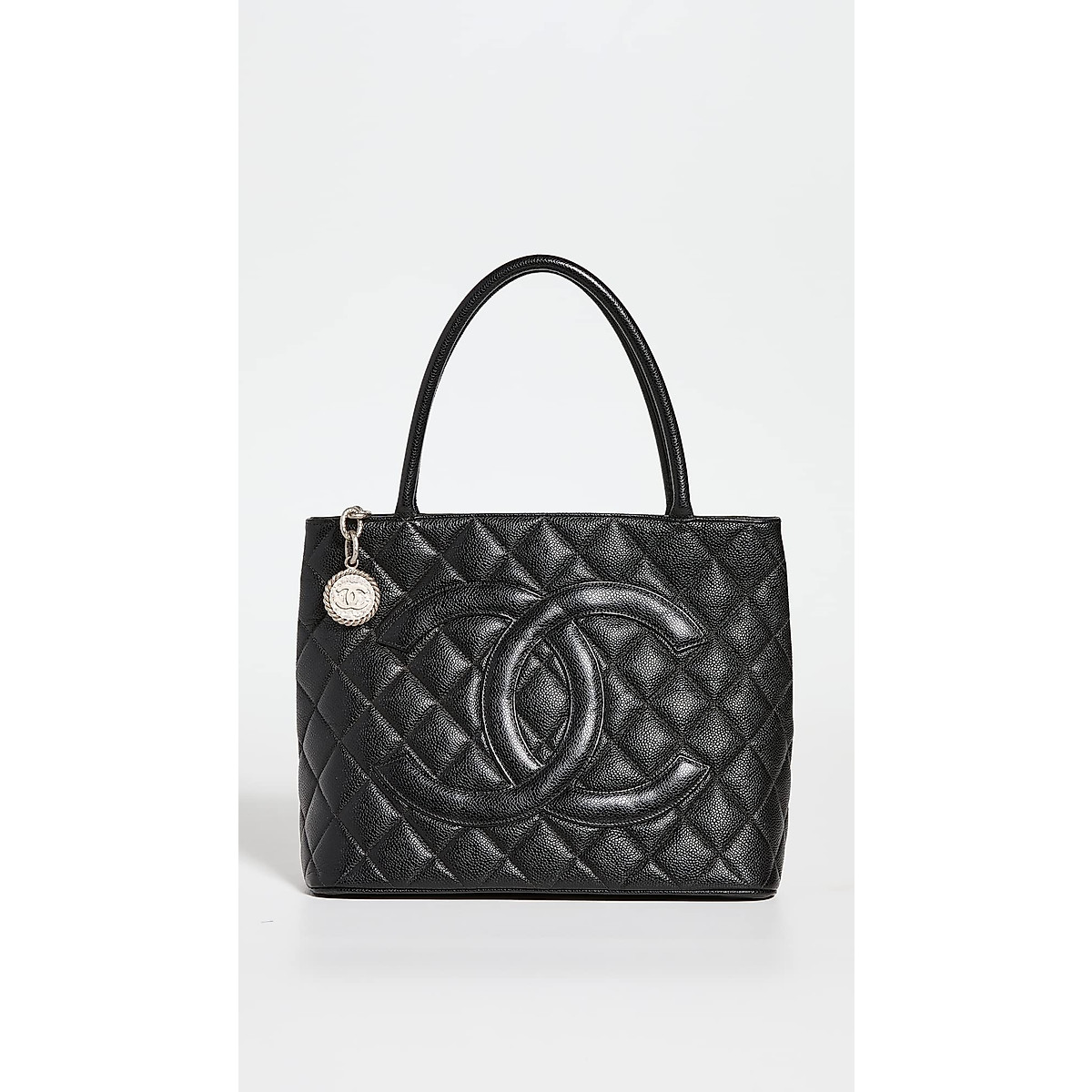 CHANEL Women's Pre-Loved Medallion Tote, Caviar, Black, One Size