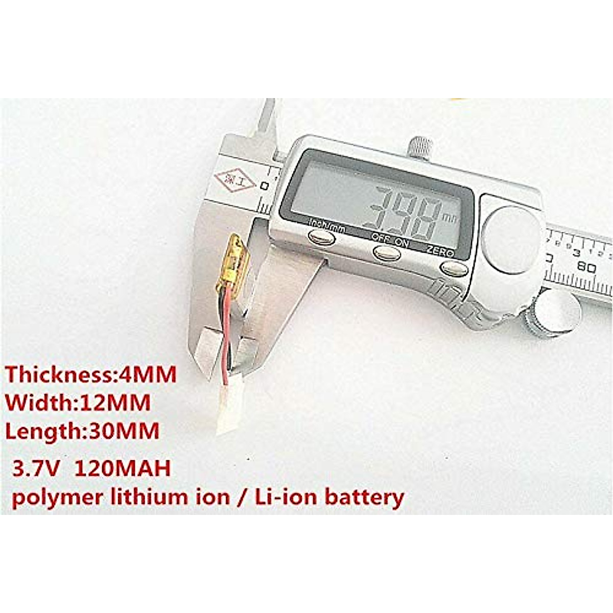 2PCS 401230 3.7V 120mAh Polymer Lipo Battery with PCM Rechargeable