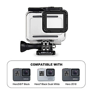 GEPULY Skeleton Protective Housing Case for GoPro Hero 7 Black, Hero 6 Black, Hero 5 Black, Hero (2018) Action Camera - Skeleton Housing Case Offers Better Audio Recording and Heat Dissipation