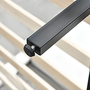 DWVO King Size Bed Frame with Adjustable Headboard, Beige Linen Upholstered Platform Bed Frame with Nail Headboard, 12'' Under-Bed Storage Low Profile Bed Frame No Box Spring Needed Hold up to 1200lbs