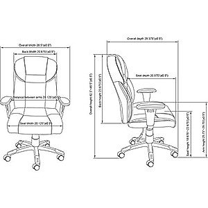 Lorell Leather High-Back Executive Chair with Seat and Back Independant Synchronized Tilt