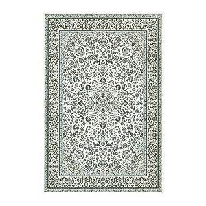 Aelenmu Area Rug Living Room Rugs: 3x5 Small Washable Non-Slip Stain Resistant Rug with Anti Slip Rubber Backing for Bedroom Dining Room Nursery Under Kitchen Table Home Office - Green