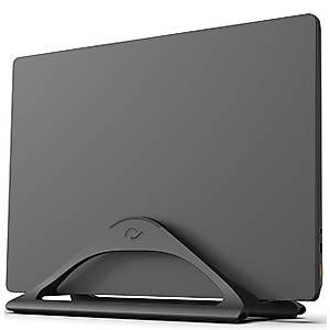 HumanCentric Vertical Laptop Stand for Desks (Matte Black) | Adjustable Holder to Dock Apple MacBook, MacBook Pro, and Other Laptops to Organize Work & Home Office