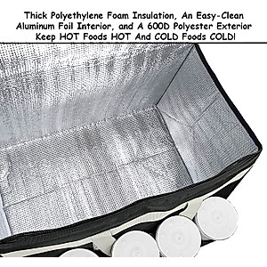 Freshie Insulated Food Delivery Bag with Cup Holders/Drink Carriers Premium, for Drivers of Door Dash, Postmates, Grub Hub, Pizza Bag, Grocery, Beverage, Commercial Quality (XXL)