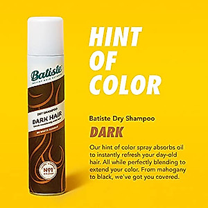 Batiste Dry Shampoo for Dark Hair, Refresh Hair and Absorb Oil Between Washes, Waterless Shampoo for Added Hair Texture and Body, 6.35 OZ Dry Shampoo Bottle