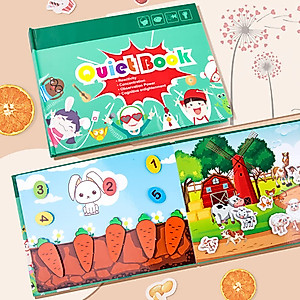 Adurello Kids Quiet Book Sensory Busy Book Cognitive Learning Toys Preschool Educational Montessori Toy for Toddlers