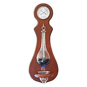 Ambient Weather BA212 Wall Mounted Weather Station with Thermometer, Hygrometer, and Barometer - Cherry Finish
