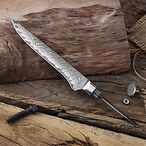 XITUO Boning Knife 6-Inch, 67 Layers Damascus Steel VG10 High Hardness Kitchen Knives Blank Blade Handmade DIY Blades Sharp Knife Billet 9pc Sets Utility (6'' Boning Knife)