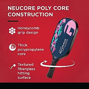 GAMMA Legend NeuCore Pickleball Paddles with Honeycomb Grip, Composite Fiberglass Surface, White - USAPA-Approved Pickleball Paddle with Thicker Large-Cell Core - Premium Pickleball Equipment
