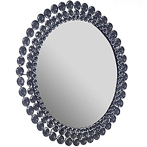 Everly Hart Collection Round Jeweled Mirror, 24"