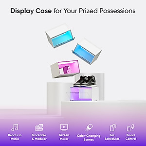 FANTAQI Smart LED Shoe Boxes Sneaker Display Case, Stackable Shoe Storage Organizers, Collection Crate, Figures & Collectibles Showcase (4-Pack Starter Kit)