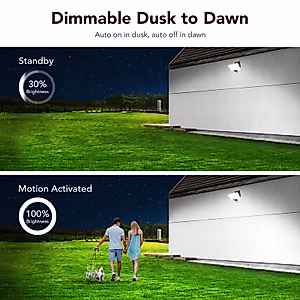 OREiN 3CCT Motion Sensor Outdoor Lights 3500LM 35W LED Security Lights, 6000K/4000K/2700K Dusk to Dawn Flood Lights Outdoor, IP65 Waterproof Motion Sensor Flood Lights for Garage, Yard, 2 Pack