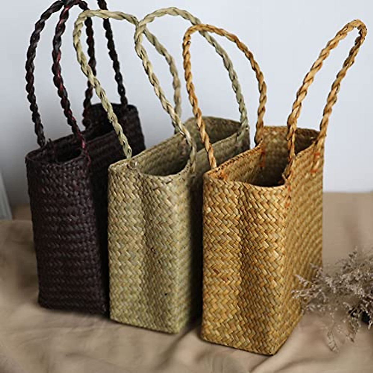 TENDYCOCO Tote Bag Straw Beach Bag Handbag Woven Shoulder Bag Handmade for Women