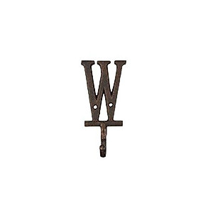 Handcrafted Nautical Decor Rustic Copper Cast Iron Letter W Alphabet Wall Hook 6"