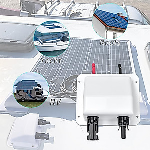 JianHan Solar Weatherproof ABS Double Cable Entry Gland 0.33ft 10AWG for All Cable Types 6mm² to 12mm² UV Resistance Housing for Solar Project on Rv,Boat,Camper,Van