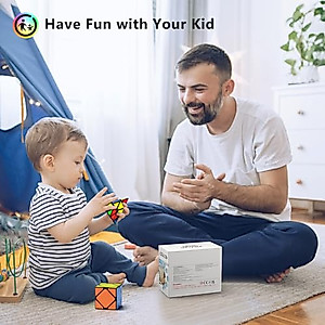 Vdealen Speed Cube Set, Cube Bundle 2x2 3x3 Pyramid Dodecahedron Skewb Magic Cube Pack, Puzzle Cube Collection Toys Easter Valentines Day Gift for Kids Teens Adults- 5 Pack