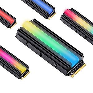 EZDIY-FAB 5V ARGB SATA NVMe NGFF M.2 Heatsink SSD Cooler for 2280 M.2 SSD, with Thermal Pad (SSD not Included)