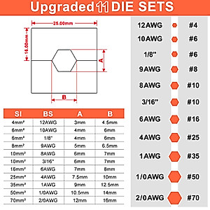CKE Upgraded 10 Ton Hydraulic Cable Crimper Hand Tool for 1/8, 3/16 Stainless Steel Cable Railing Fittings - Heavy Duty Head with 9 Dies and Cable Cutter