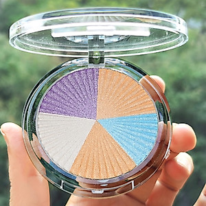 Witcrskm Highlighter Makeup Face Highlighter Palette, 5 Colors Natural Shimmer Glitter Highlight Illuminator Pearlescent Contouring Makeup Palette Kit, Cold Colour, 0.3 Ounce