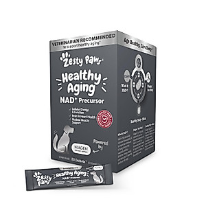 Zesty Paws NAD+ Precursor Supplement for Dogs - Niagen for Healthy Aging & Skeletal Muscle Support & Recovery - Brain, Heart, & Cellular Energy Support - Nicotinamide Riboside Chloride – 30 Sachets