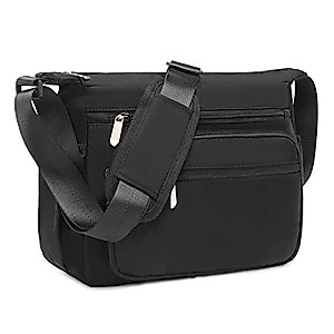 Shaelyka Large Shoulder Bag with PADDED Shoulder Strap, Water- Resistant Crossbody Bag for Women, Black