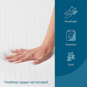 Lucid 4 Inch Mattress Topper Cover California King - Twin Mattress Cover with Zipper - White