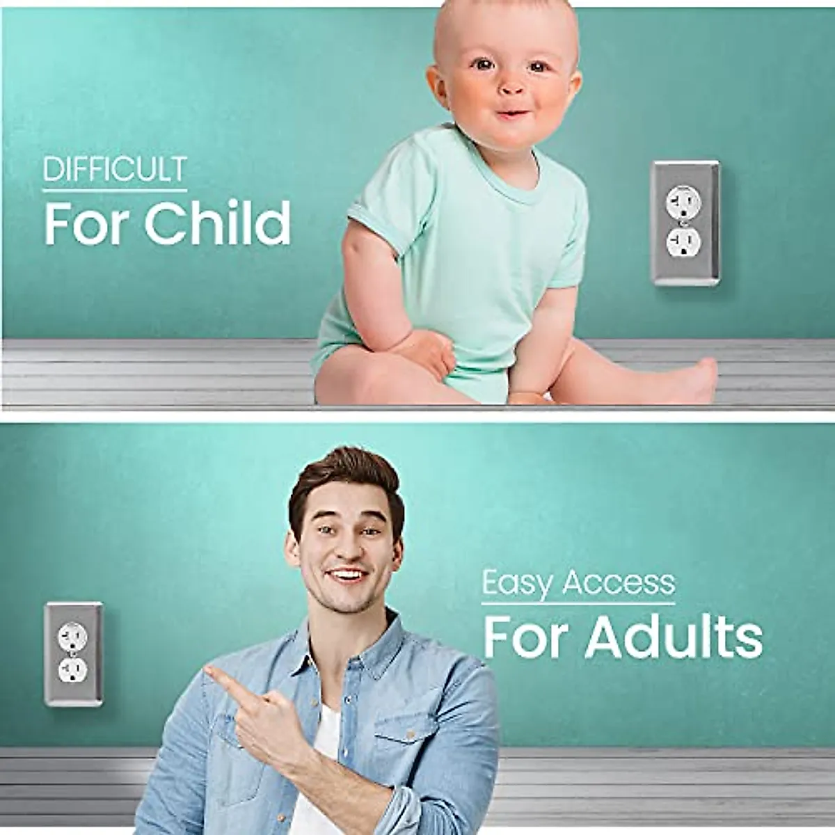 DAAITZZI Premium Child Proofing Plug Covers For Electrical Outlets – Sleek Socket Covers For Unused Outlets – Transparent Outlook – Perfect Light Switch Guard For Every Home - Child Plug Cover (50pcs)