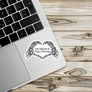 Akira You Had Me At Trigger Warning Sticker, Kindle Die Cut Sticker Water Assistant for Laptop Phone Water Bottle, Funny Smut Stickers for Adult Girl, Reading Stickers, Bookish Stickers