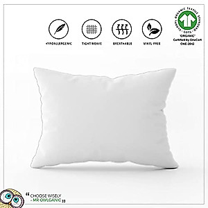 Makemake Organics Organic Cotton Toddler Pillowcase (Set of 2) GOTS Certified Organic Cotton Pillow Cases Zippered (14x19, Bright White)