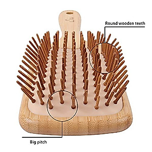 SIU Bamboo Paddle Hair Brush Detangling Hairbrush for Women, Men and Kids, Suitable for All Hair Styles - Large