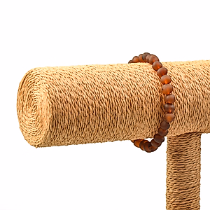 Genuine Amber Unpolished Baroque Bracelet - Natural Amber Jewelry - Baltic Sea Amber Beads Hand-Assembled in Europe - 7.8 Inches - Dark Cognac Raw