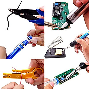 Soldering Iron Kit - Soldering Iron 60W Adjustable Temperature, Solder Wire, Soldering Stand, Wire Cutter, Solder Tips, Desoldering Pump, Wire Cutter, Solder Paste, Heatshrink Tubes from Plusivo
