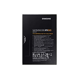 Samsung 870 EVO 2TB, V-NAND, 2.5" . 7mm, SATA III 6GB/s, R/W(Max) 560MB/s/530MB/s, 98K/88K IOPS, 1,200TBW, 5 Years