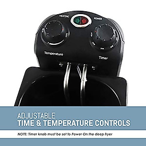 Elite Gourmet EDF-3500# Electric Immersion Deep Fryer. Removable Basket, Timer Control Adjustable Temperature, Lid with Viewing Window and Odor Free Filter