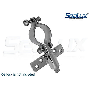 SeaLux Marine 316 Stainless Steel Side Mount Oarlock Sockets for 1/2" Shank (Pair)