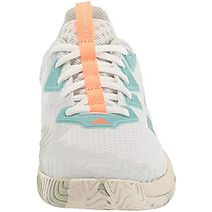 adidas Women's SoleMatch Control Tennis Shoe, White/Mint Ton/Orbit Grey, 9.5