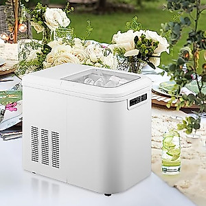 Magshion Ice Maker Countertop with Self-Cleaning, 26lbs/24H, Bullet-Shaped Ice (2 Sizes), Digital Display & Timer, 1.8lbs Ice Storage Capacity, Ice Cube Maker Machine for Home & Kitchen (White)
