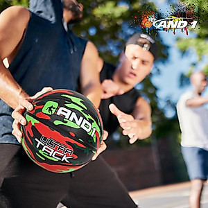 AND1 Ultra Grip Official Regulation Size 7 (29.5 inches) Rubber Deep Channel Construction Streetball, Made for Indoor Outdoor Basketball Games